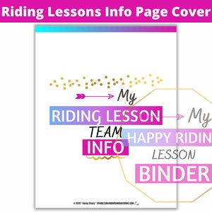 6 Printable Riding Lesson Info Pages | Horseback Riding Lesson Journal ...