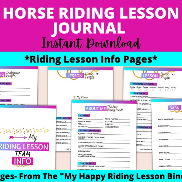 Horse Riding Journal - Etsy