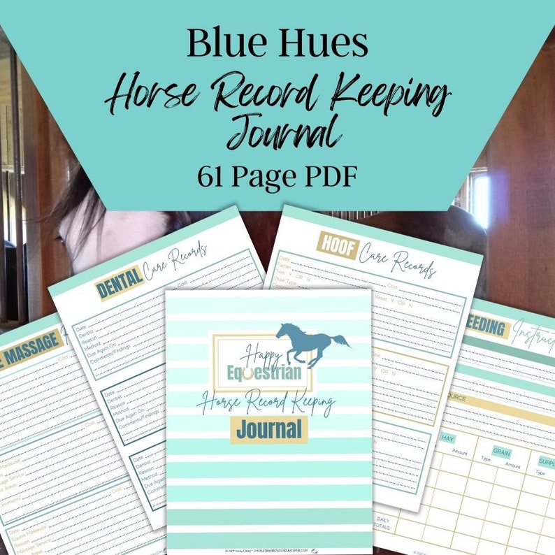Equestrian Horse Record Binder: Equine Health & Training Planner (PDF ...
