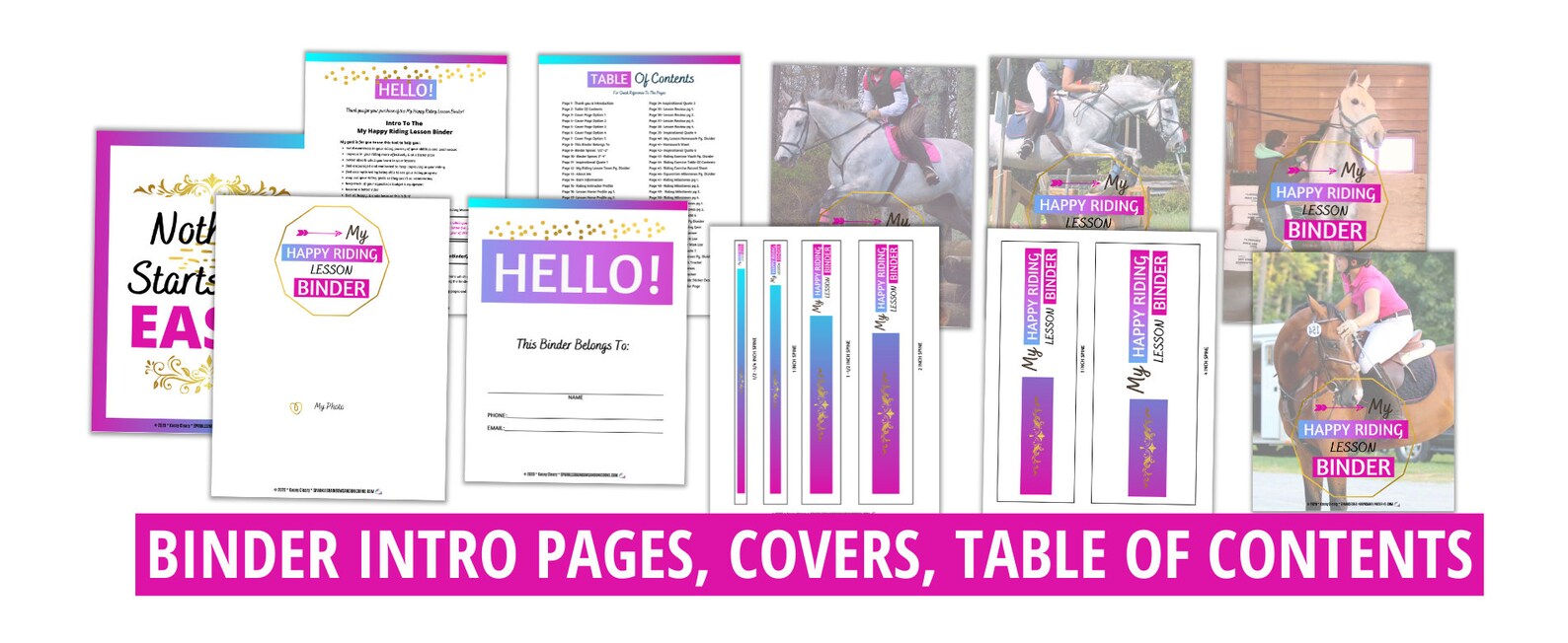 Horse Riding Lesson Journal: Printable Equestrian Binder (PDF) - Etsy