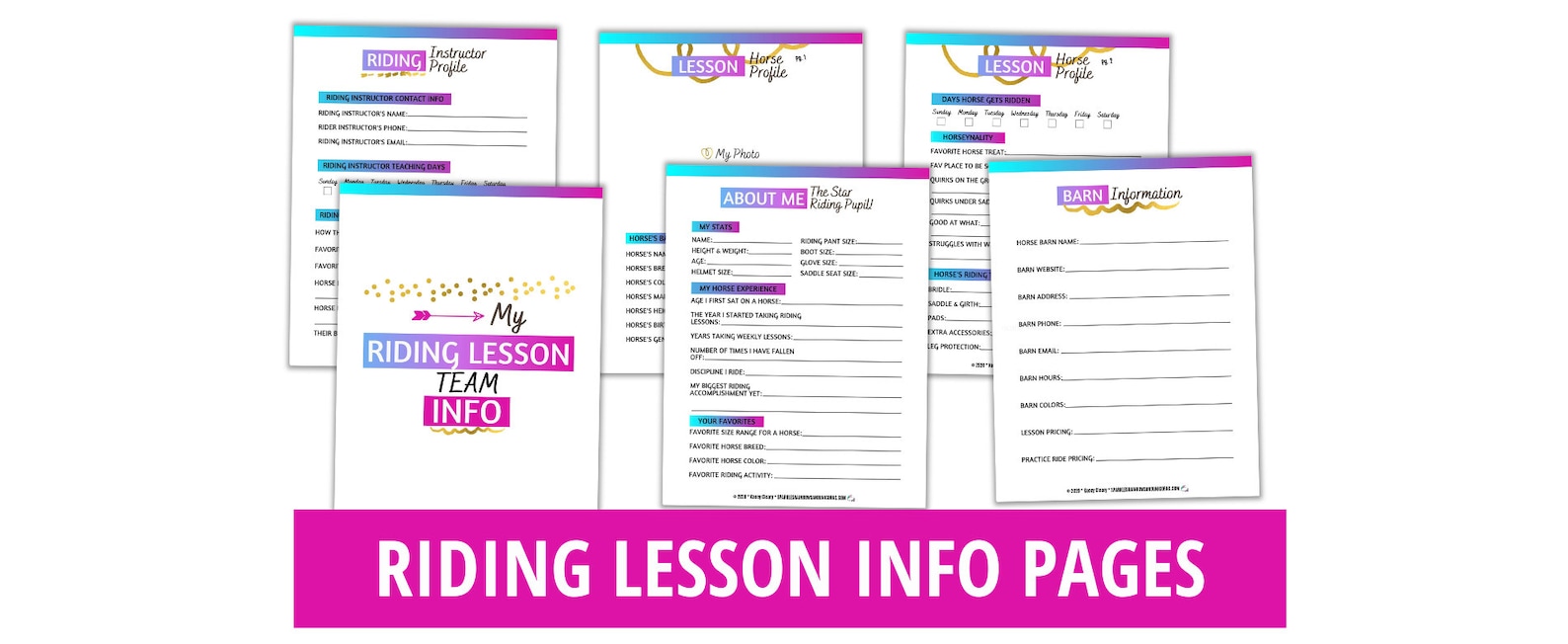 Complete Horse Riding Lesson Journal Riding Lesson Binder - Etsy