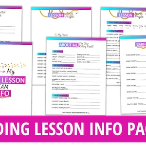 Horse Riding Lesson Journal: Printable Equestrian Binder (PDF) - Etsy