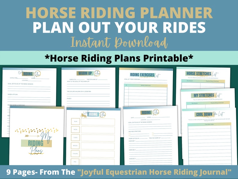 Joyful Equestrian Horse Riding Planning Pages 9 Page - Etsy