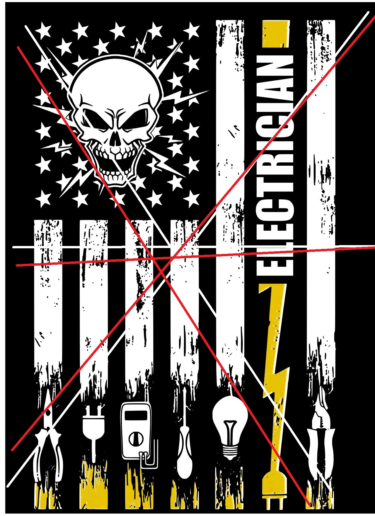Electrician Flag Skull PNG - Etsy