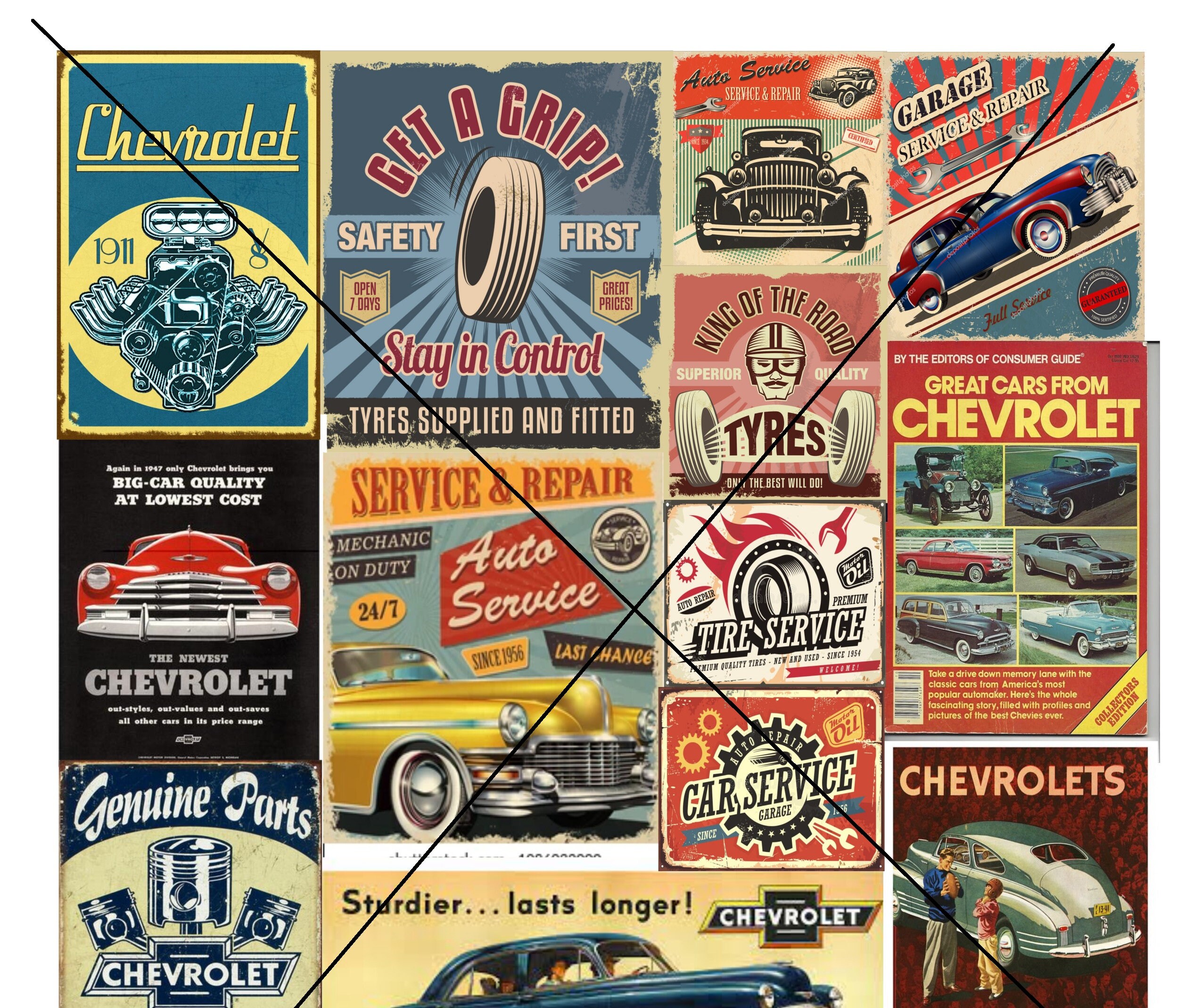 Old School Chevy Vintage Garage Poster Colored SVG - Etsy