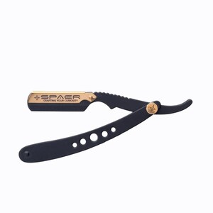 Straight Razor Gold Plated Barber Hair Shaving Edge Folding Knife + 10 ...