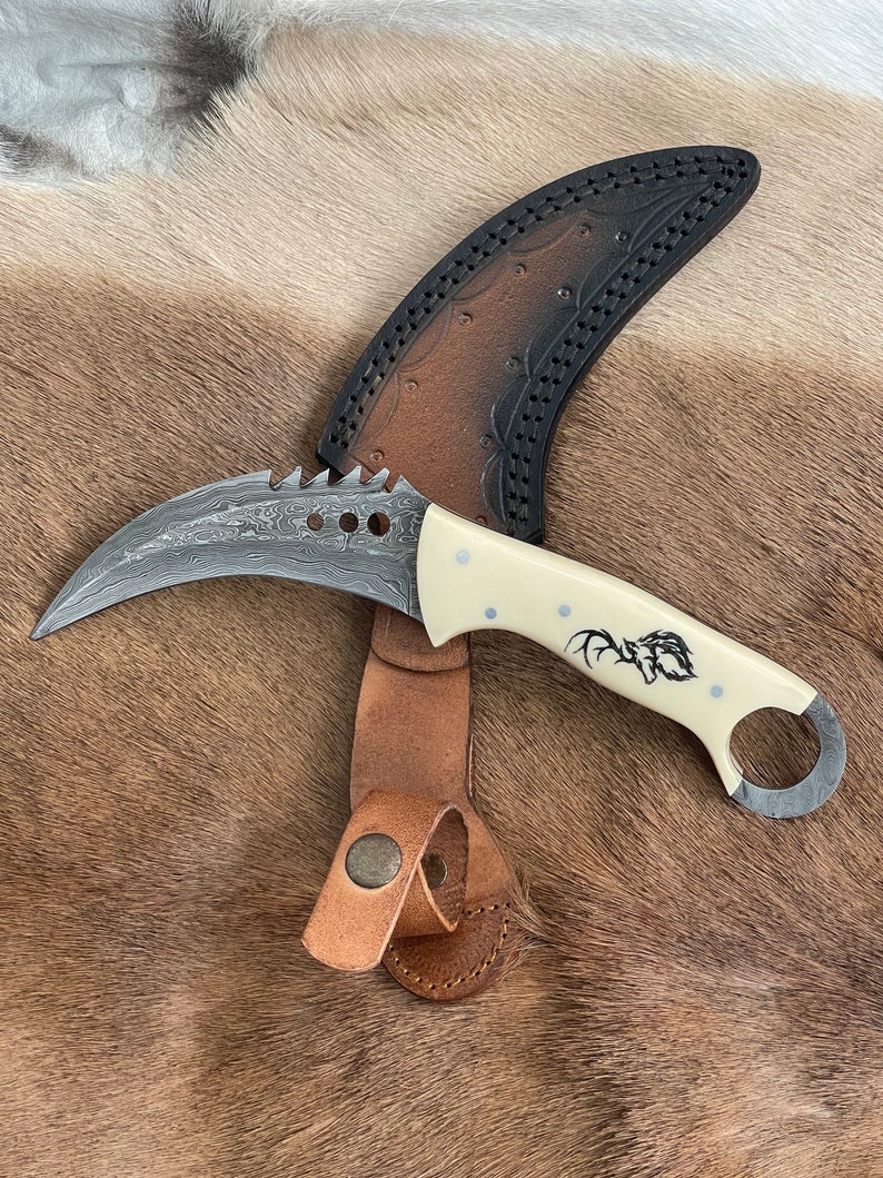 Karambit Fixed Blade Tactical Knife Tattoo Engraved Hand - Etsy
