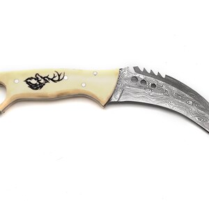 Karambit Fixed Blade Tactical Knife Tattoo Engraved Hand Forged ...