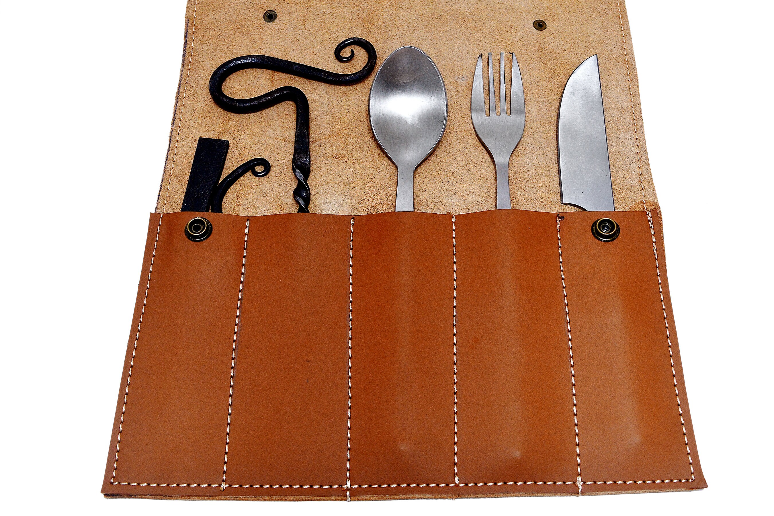 Medieval Five Piece Cutlery Set Hand Forged LARPING Cutlery - Etsy