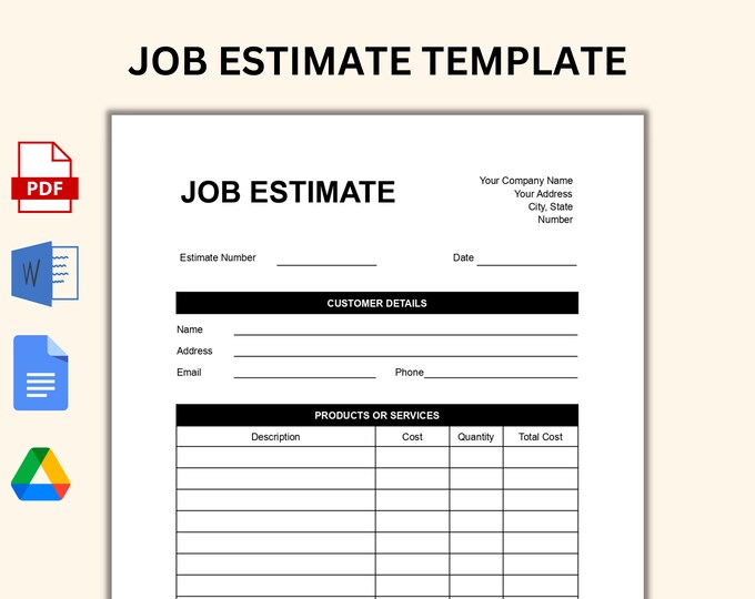 Printable Demolition Estimate Template for Excel and Google Sheets ...