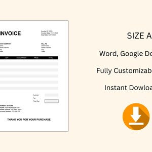 Invoice Template PDF Google Docs Word. Business Invoice. Invoice Word ...