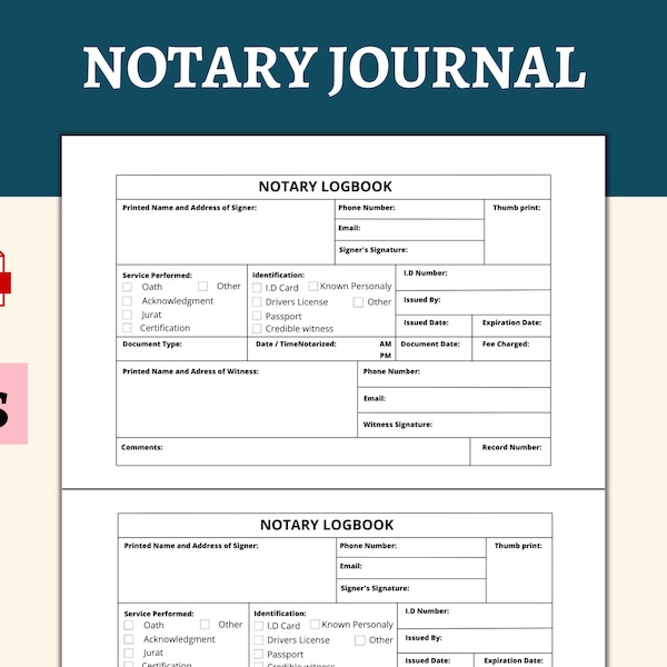 Notary Journal - Etsy
