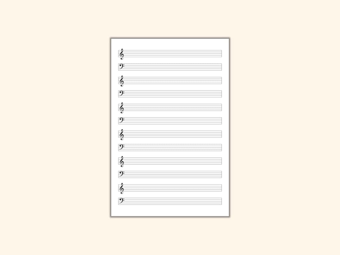 Printable Sheet Music for Letter/a4 | Blank Sheet Music Printable ...