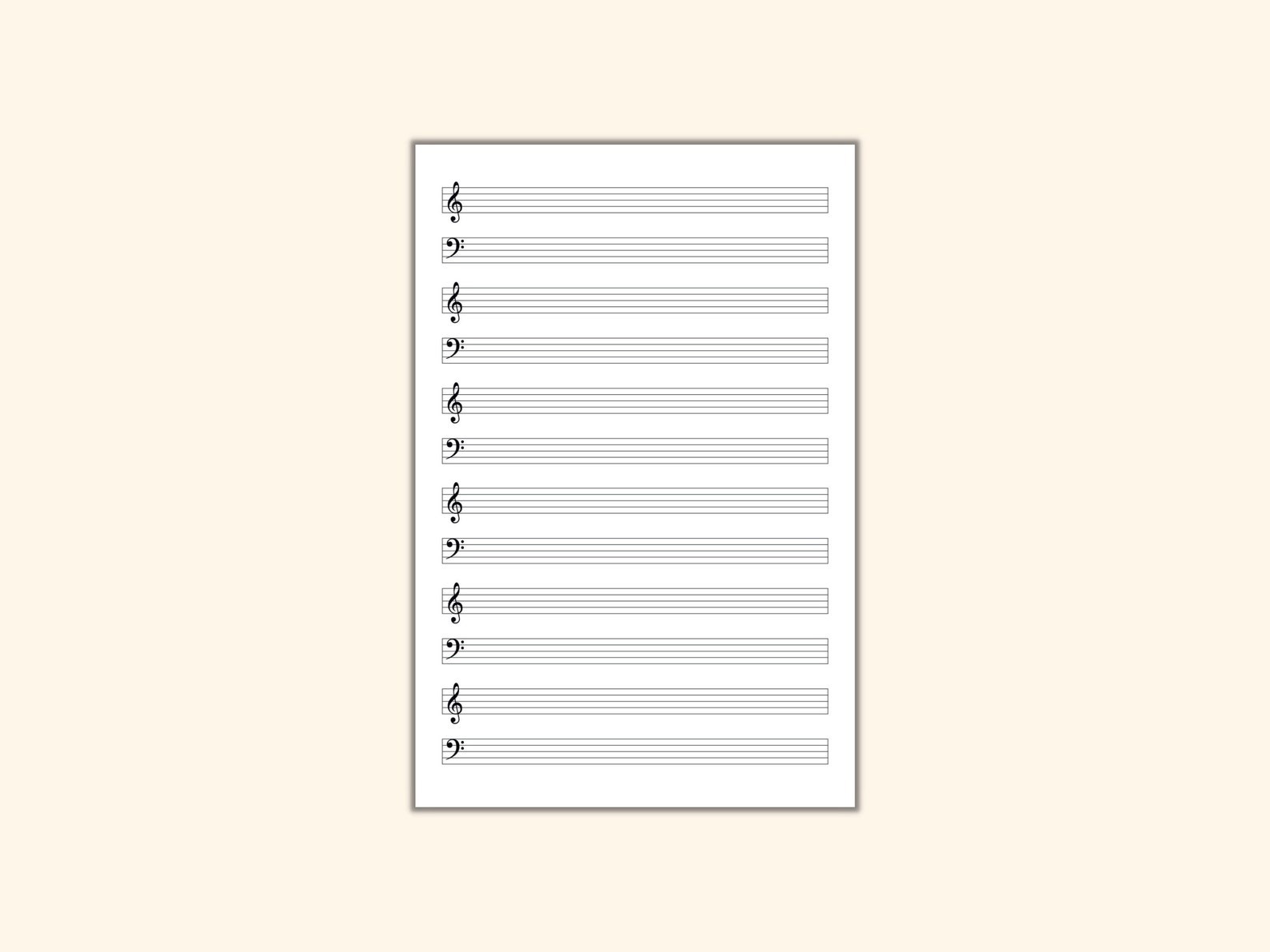 Printable Sheet Music for Letter/a4 | Blank Sheet Music Printable ...