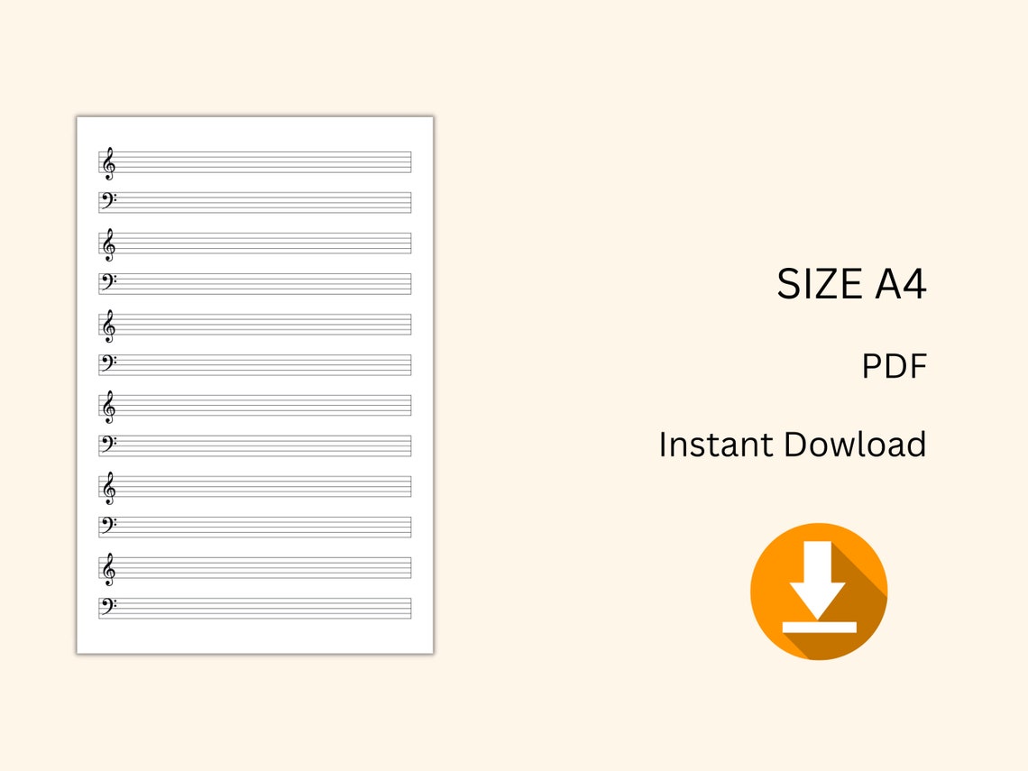 Printable Sheet Music for Letter/a4 | Blank Sheet Music Printable ...