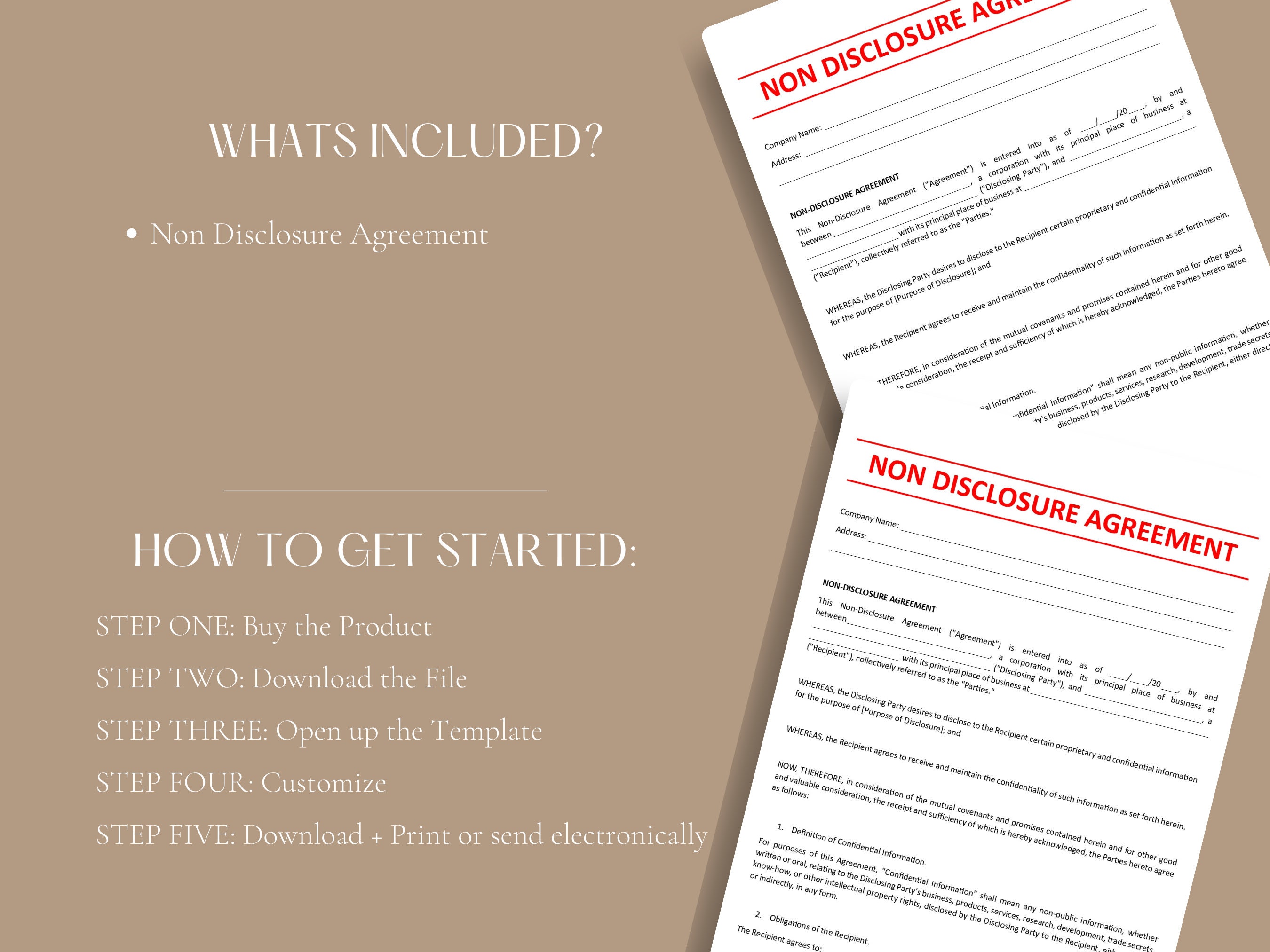 Non Disclosure Agreement Template - NDA Forms - NDA Template - Fillable ...
