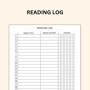 Printable Reading Log | Reading Tracker | Books I've Read | Book Log ...