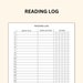 Printable Reading Log | Reading Tracker | Books I've Read | Book Log ...