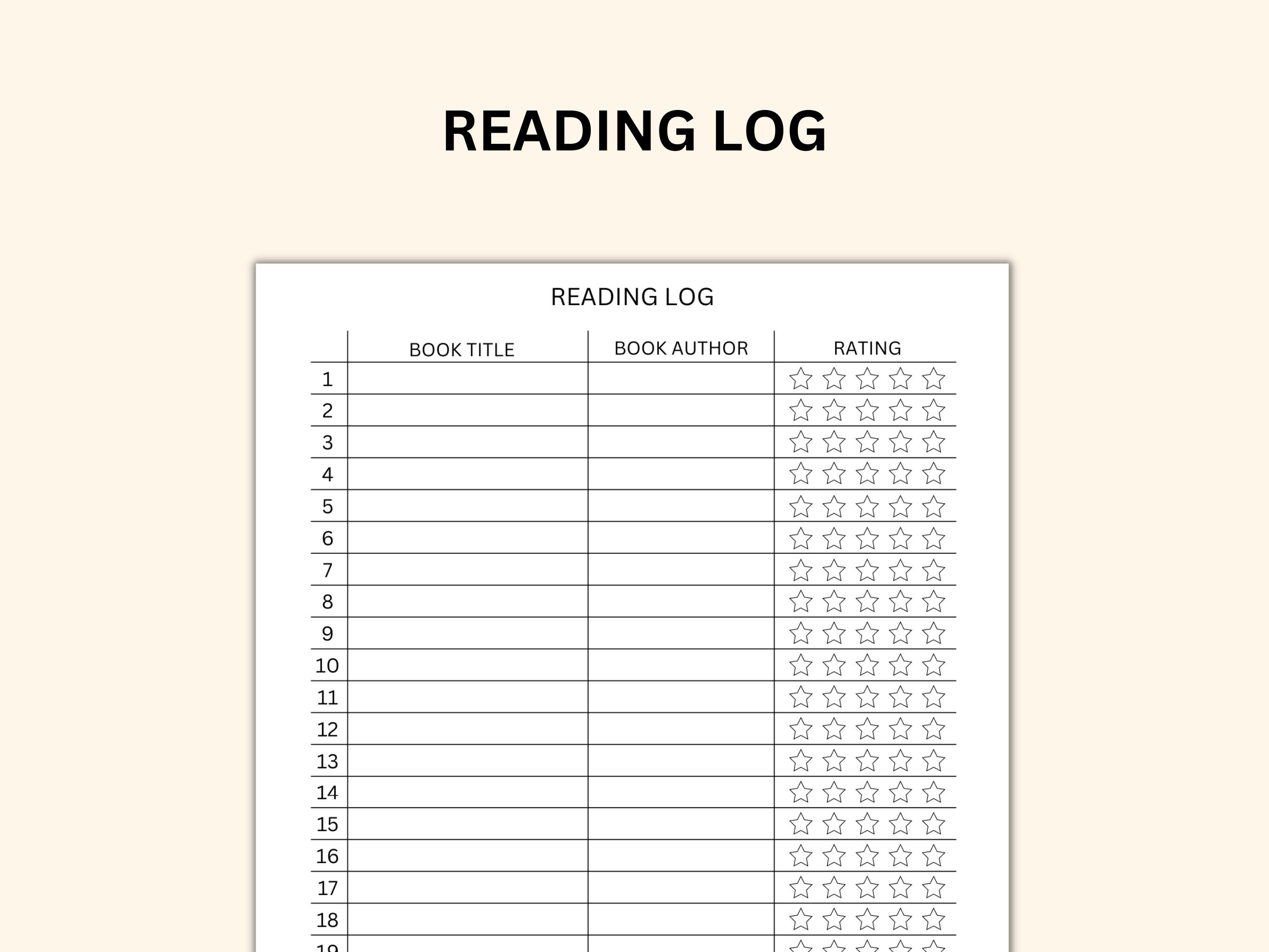 Printable Reading Log | Reading Tracker | Books I've Read | Book Log ...