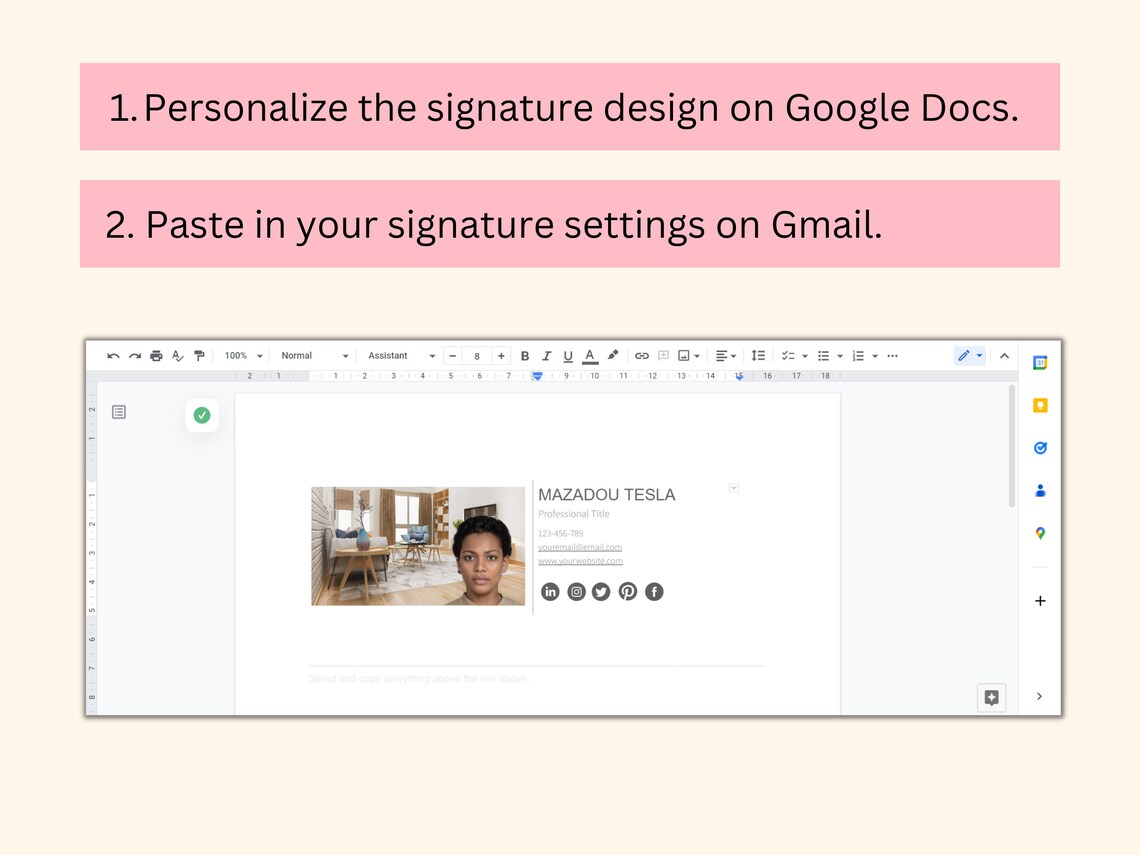 Gmail Email Signature Template. A Modern Email Signature Clickable ...