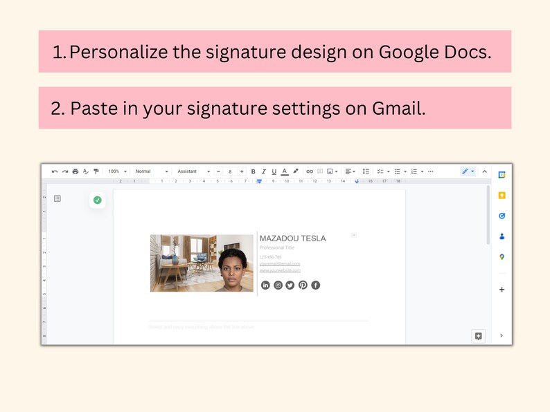 Gmail Email Signature Template. A Modern Email Signature Clickable ...