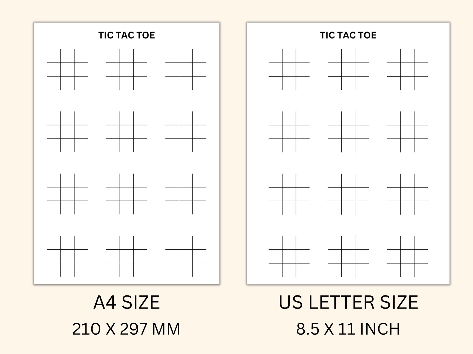 Printable Tic Tac Toe Game | Xs and Os Game | Noughts and Crosses | for ...
