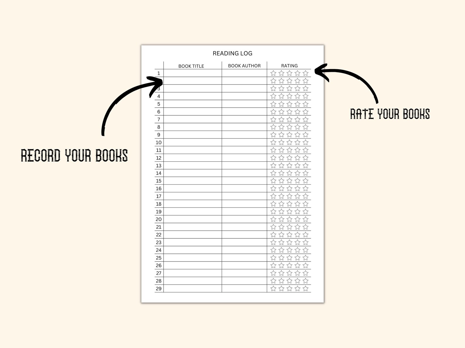 Printable Reading Log Reading Tracker Books I've Read Book Log Book ...