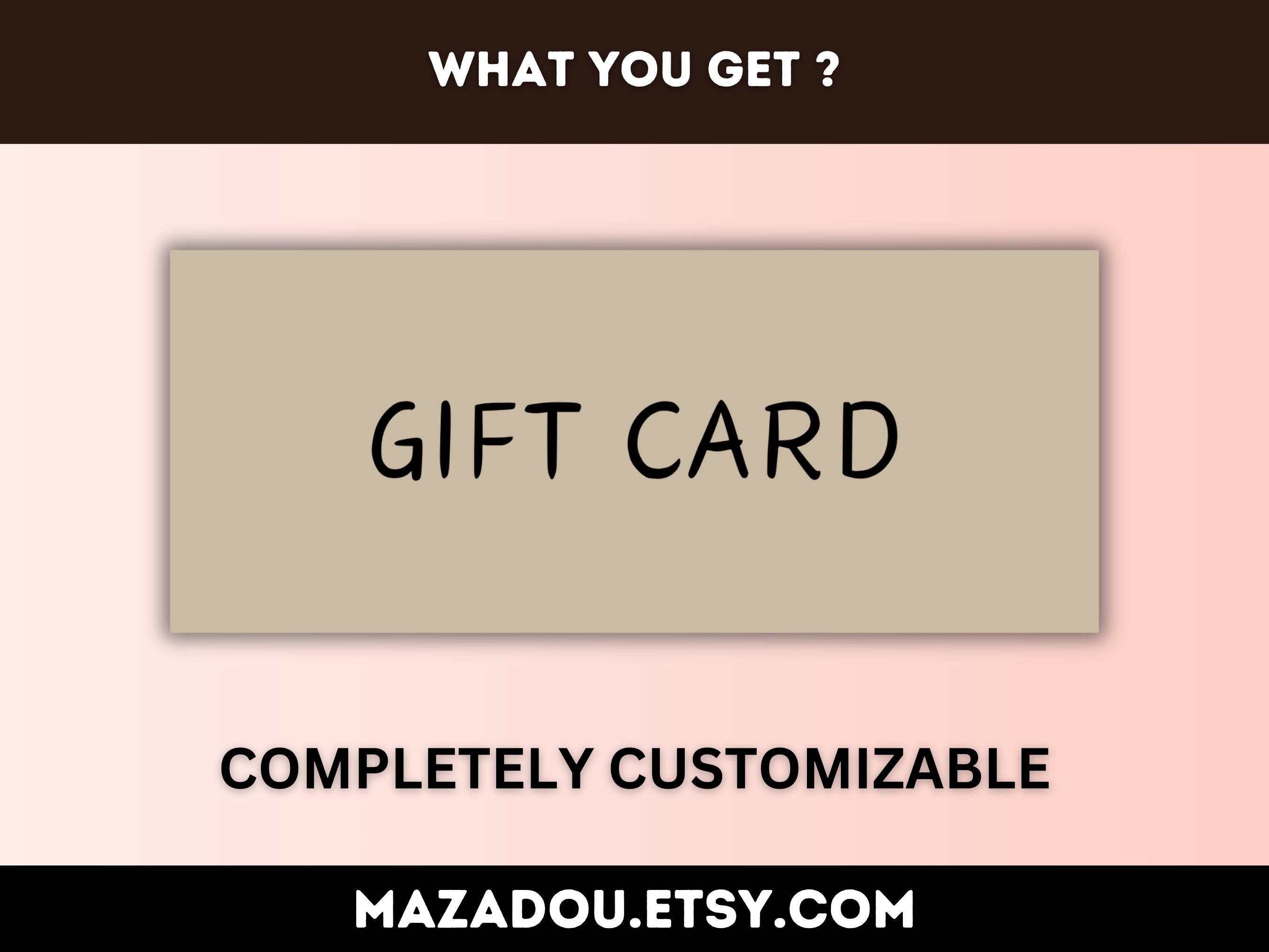 Customizable Gift Card Template CANVA Editable Instant Download Small ...