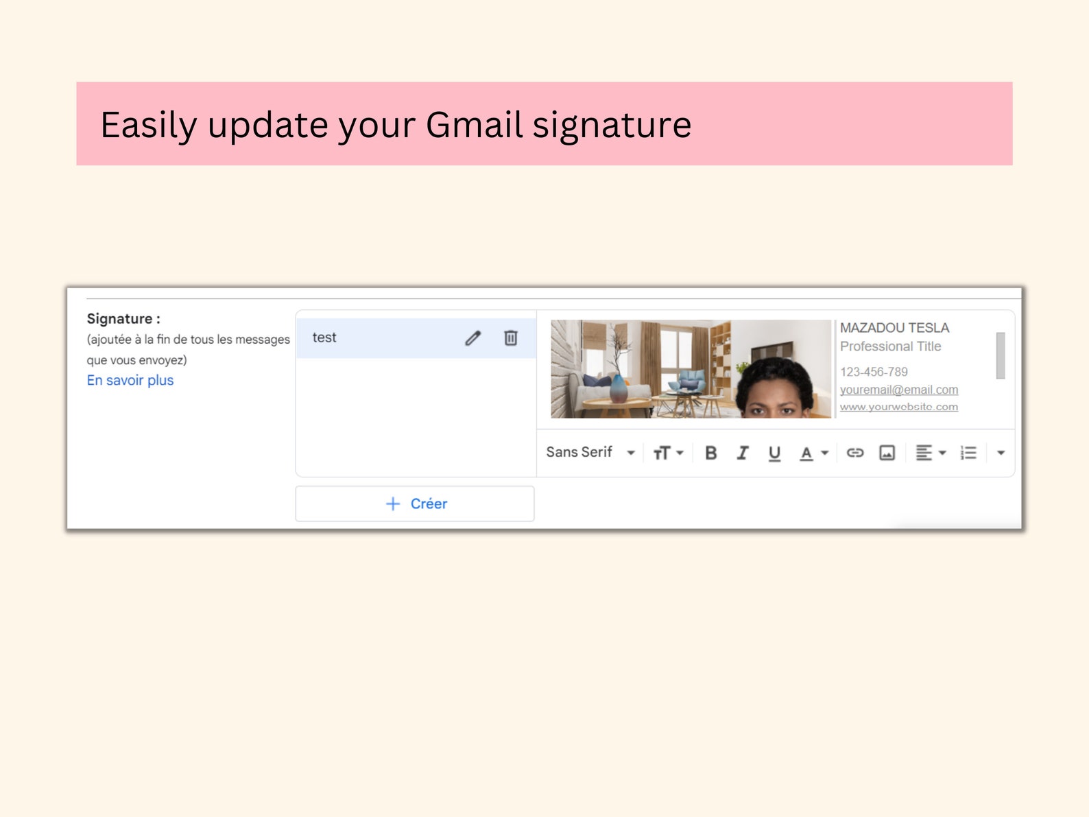Gmail Email Signature Template. A Modern Email Signature Clickable ...