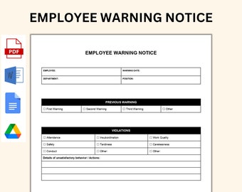 Employee Warning Notice, Professional and Effective Employee Warning ...
