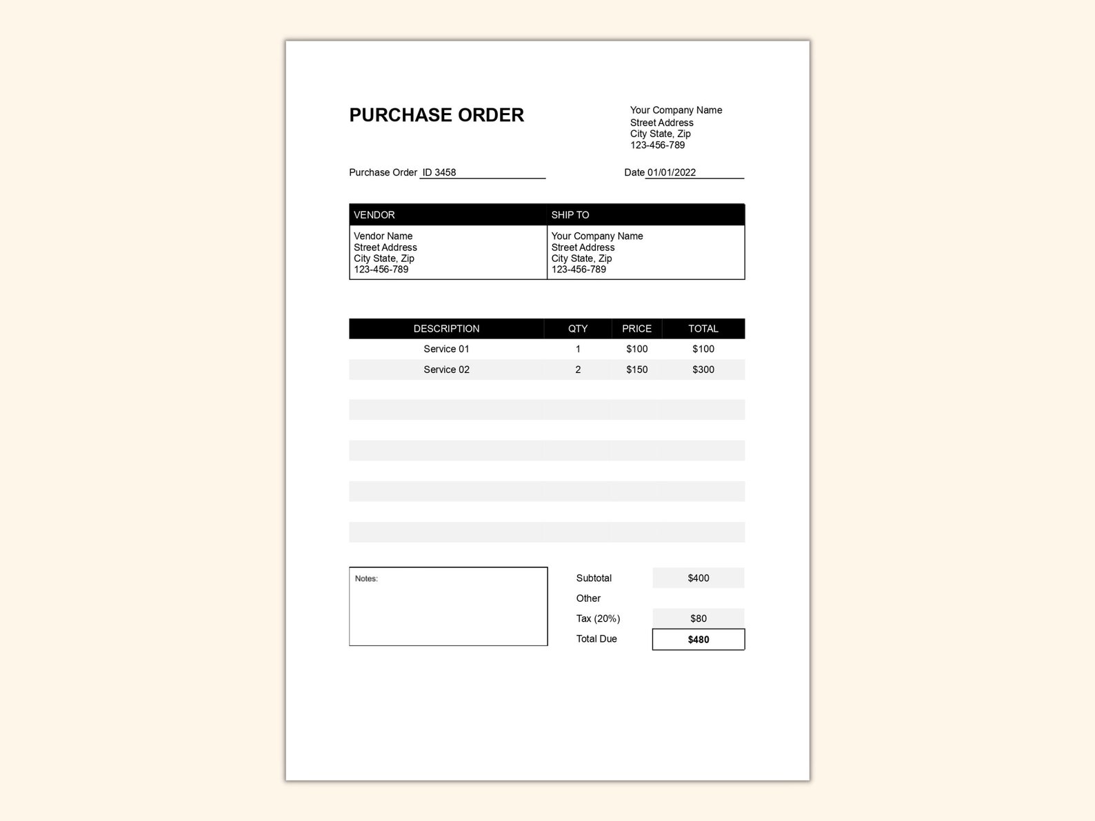Purchase Order Template PDF Google Docs Microsoft Word | Purchase Order ...