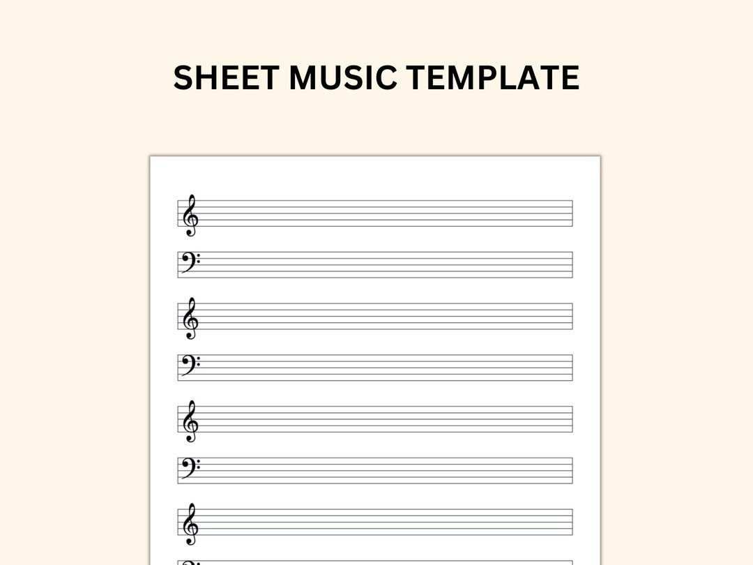 Printable Sheet Music for Letter/a4 | Blank Sheet Music Printable ...