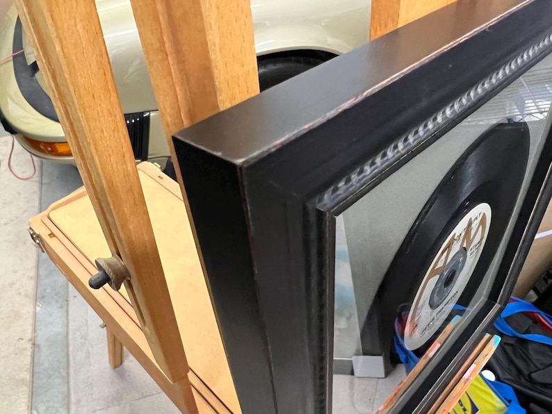 Antique Black Dimple 7” 45 Record Frame, 11” X 11” Square, Wood, Made ...