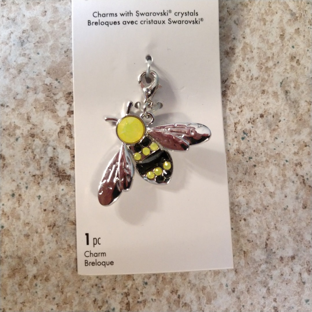 Swarovski Crystal Bee Charm With Lobster Claw Clasp. - Etsy