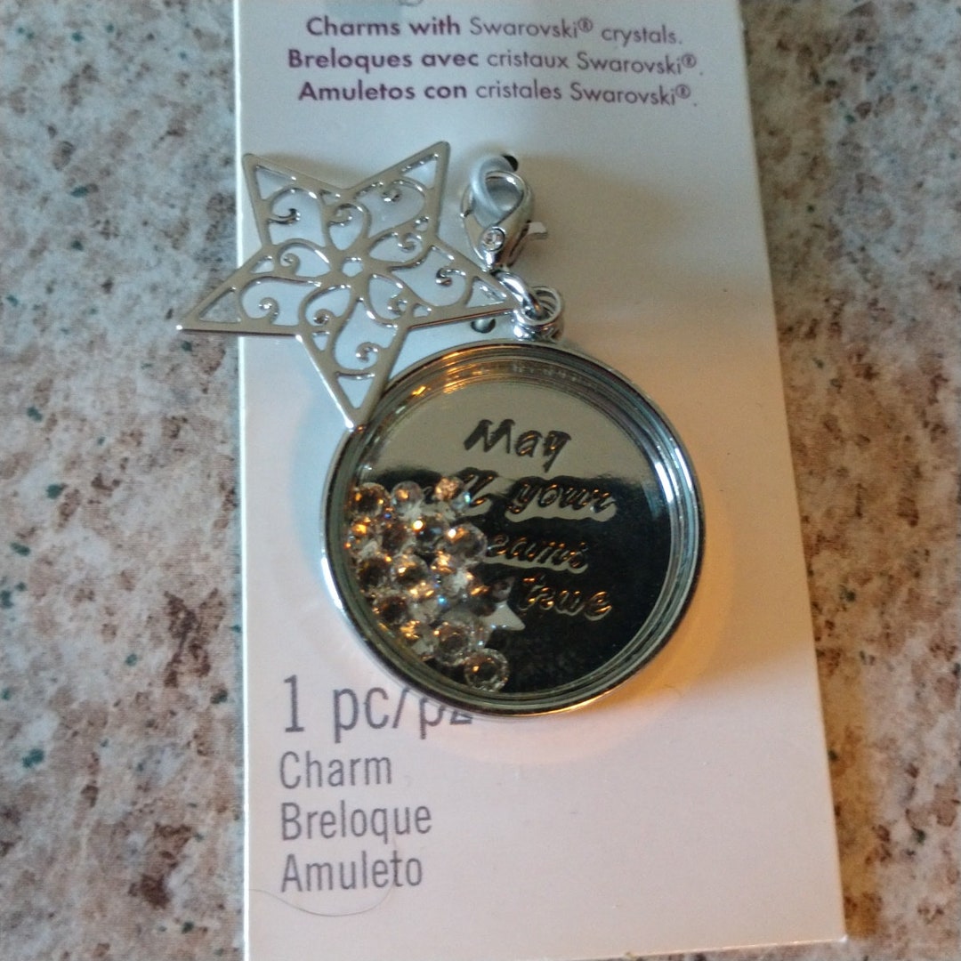 Genuine Swarovski Crystal Charm "may All Your Dreams Come True" - Etsy