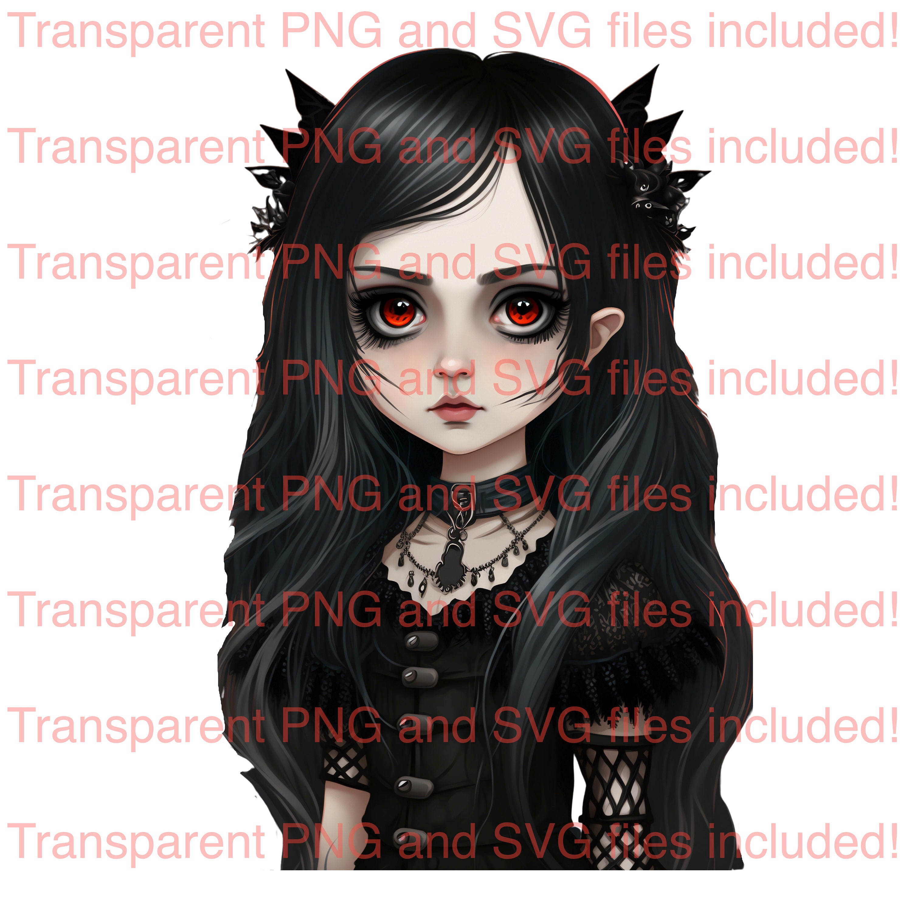 Goth Girl Style Digital Ai Art High Resolution 300 DPI Jpg Digital ...