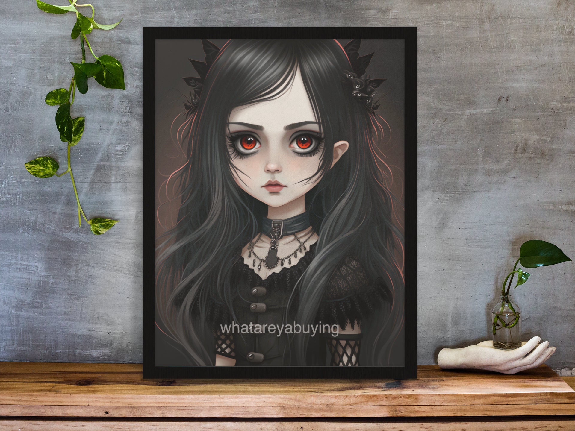 Goth Girl Style Digital Ai Art High Resolution 300 DPI Jpg Digital ...