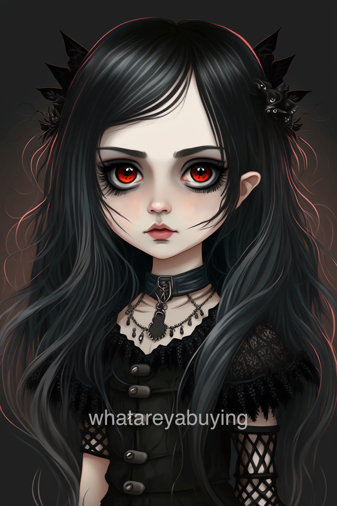 Goth Girl Style Digital Ai Art High Resolution 300 DPI Jpg Digital ...