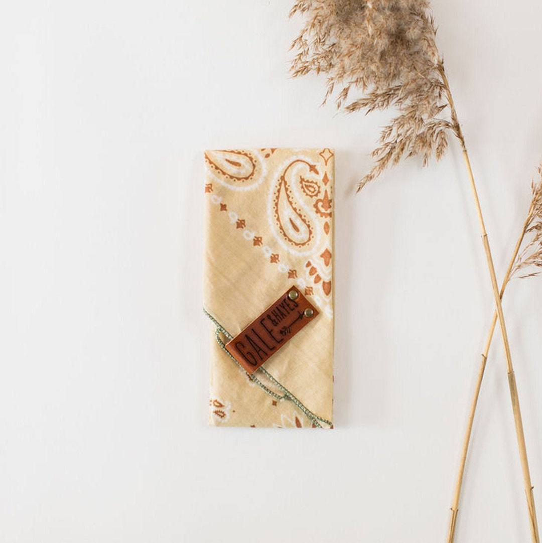 Bandana With Leather Loop (customizable) Mustard - Etsy