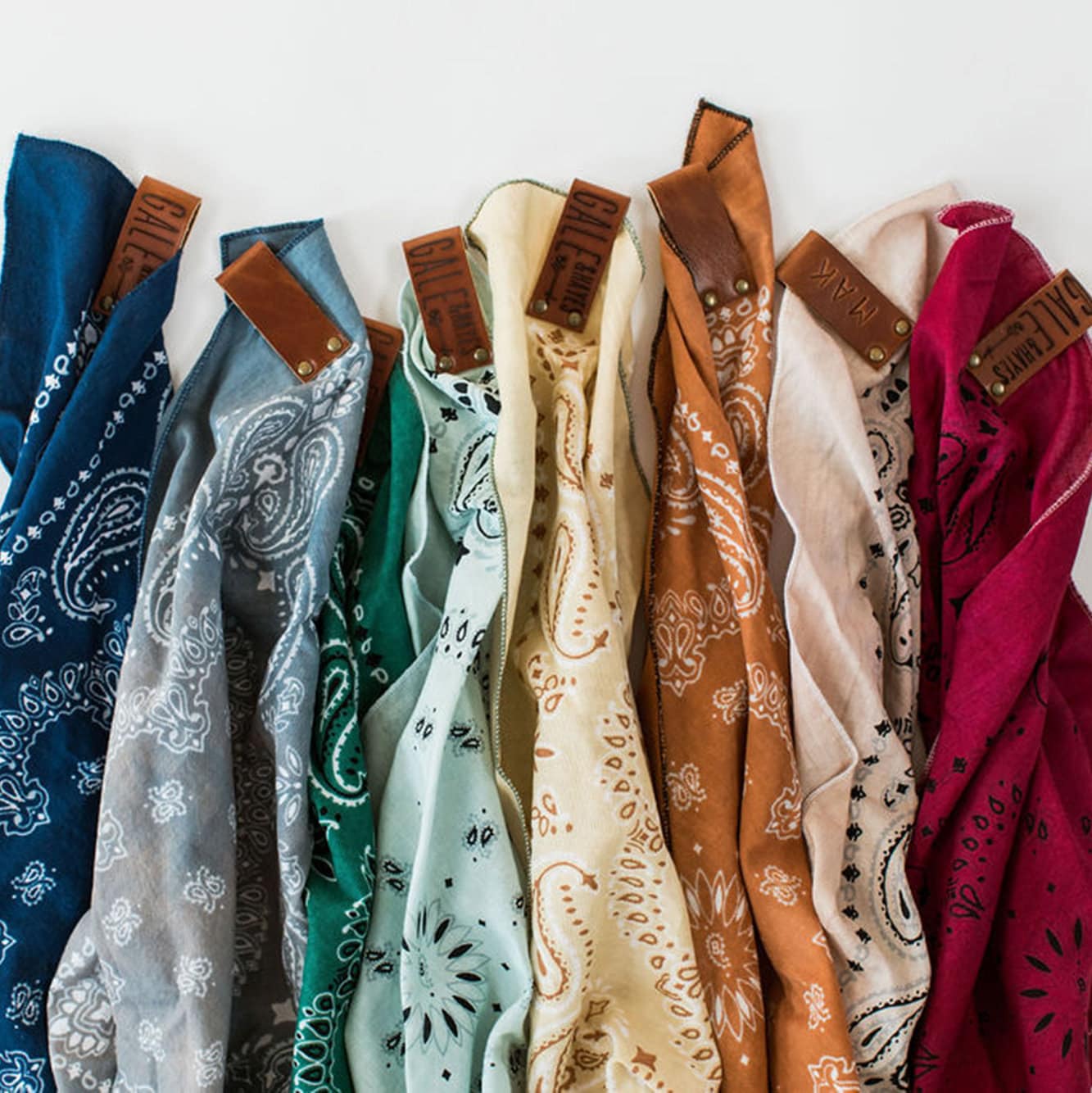 Tan Bandana With Leather Loop (customizable) - Etsy