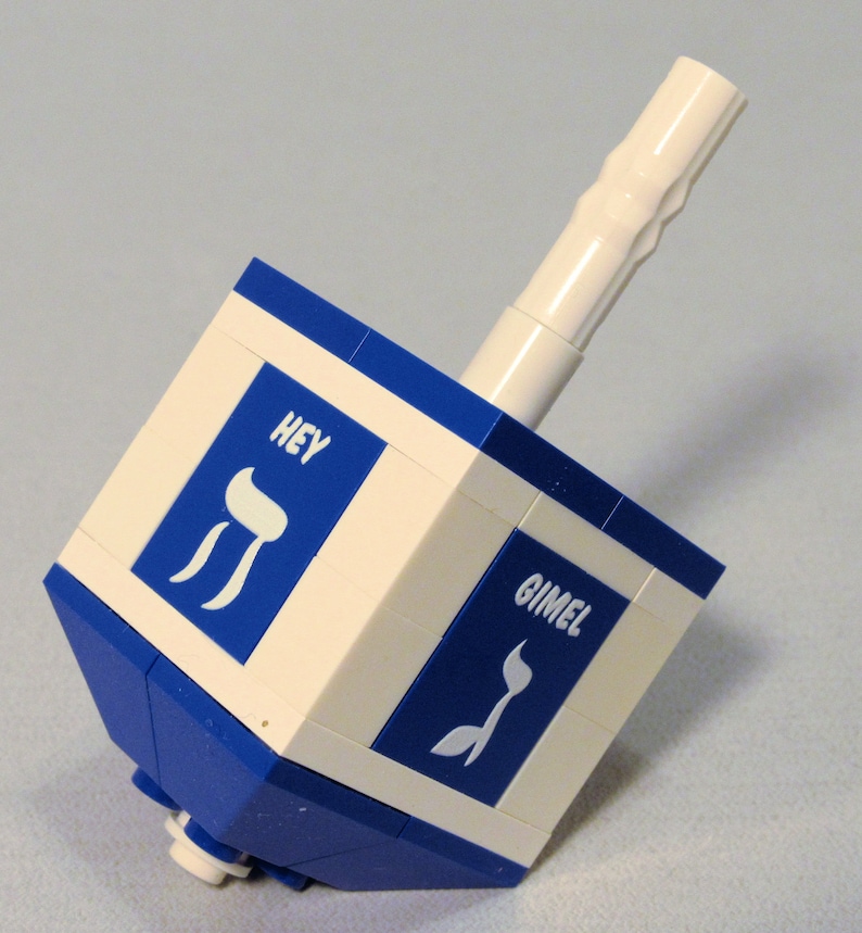 Unique Dreidel Kit Bright Colored Bricks With Printed Hebrew Letters ...