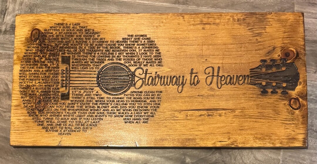Customizable Engraved Lyric Guitar Personalized Wood Sign - Etsy