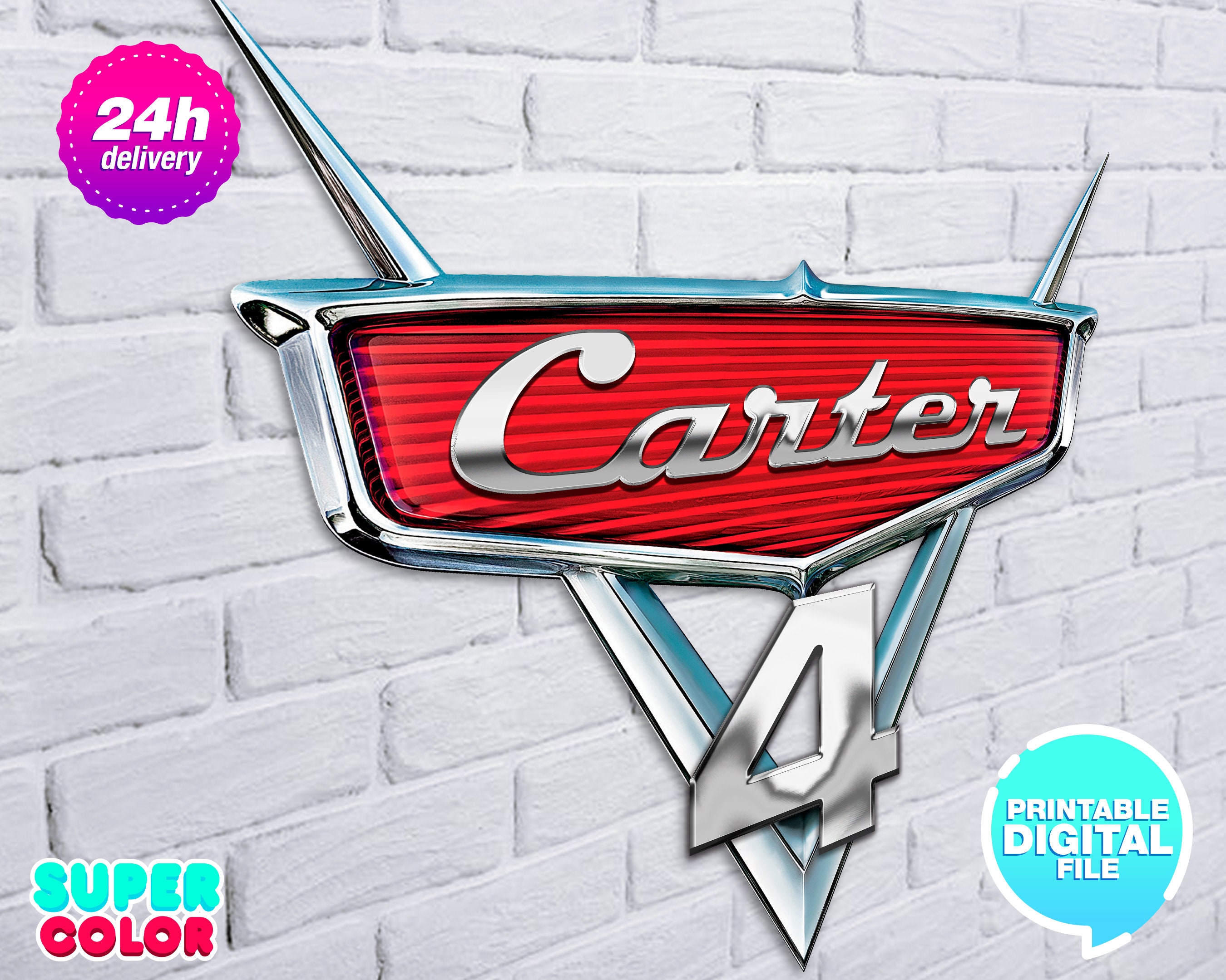 Cars Logo Personalizado con nombre y edad - Etsy México