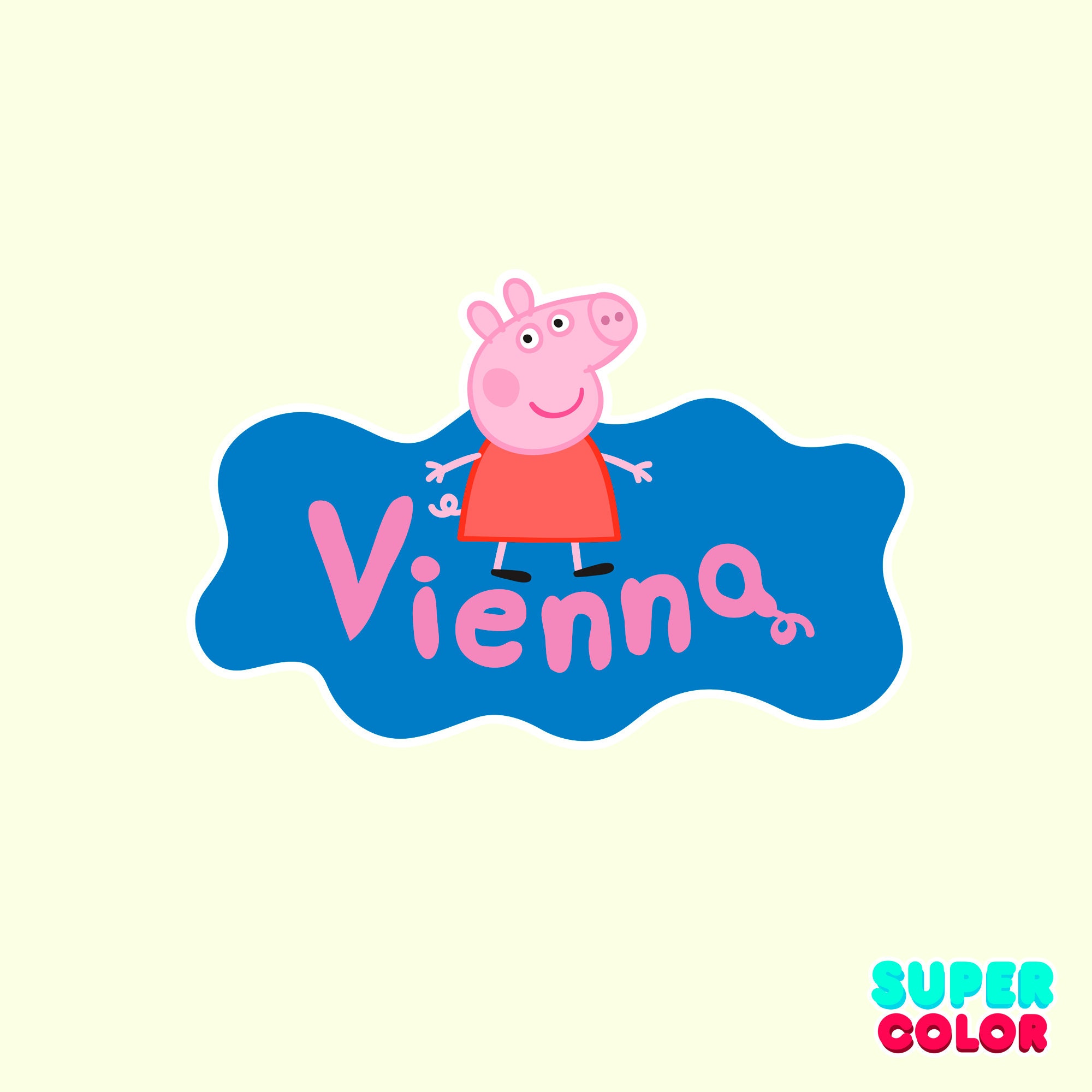 Logotipo personalizado de Peppa Pig con nombre | Etsy