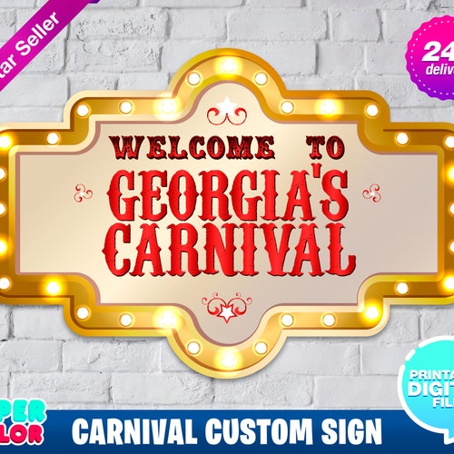 Custom Carnival Sign Carnival Theme Party Sign Circus - Etsy