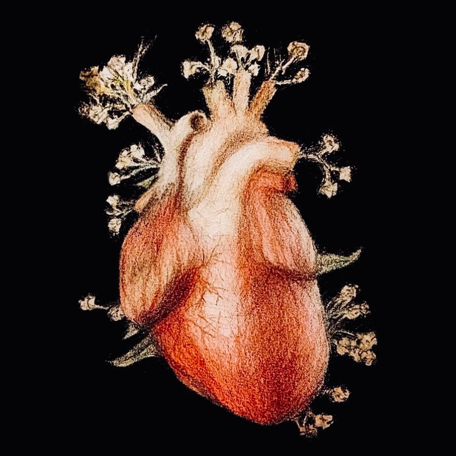 Impresión realista de arte del corazón - Etsy España