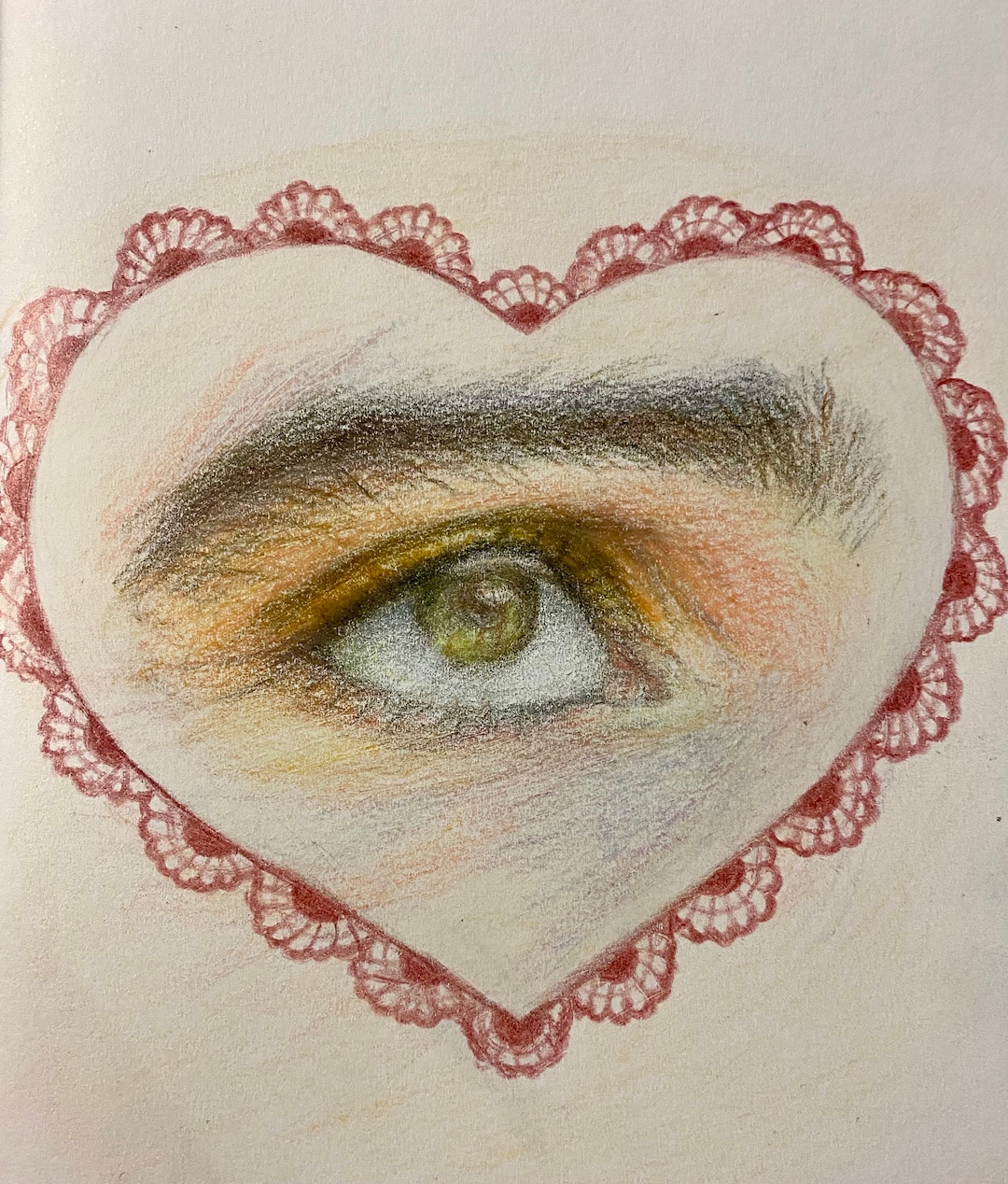 Lover’s Eye Red Lace Heart Design Art Print - Etsy