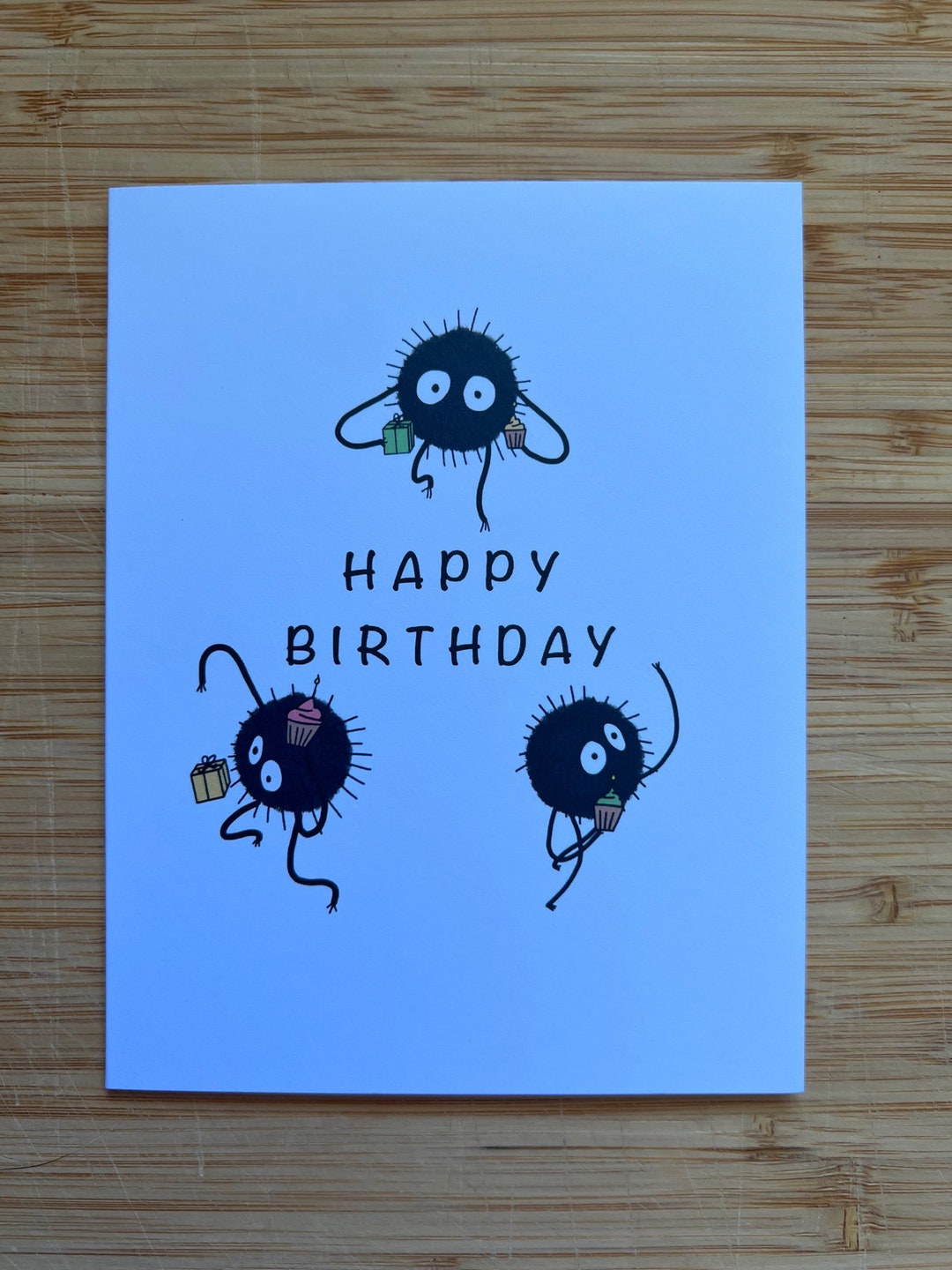 Soot Sprite Inspired Card Happy Birthday Card Studio - Etsy