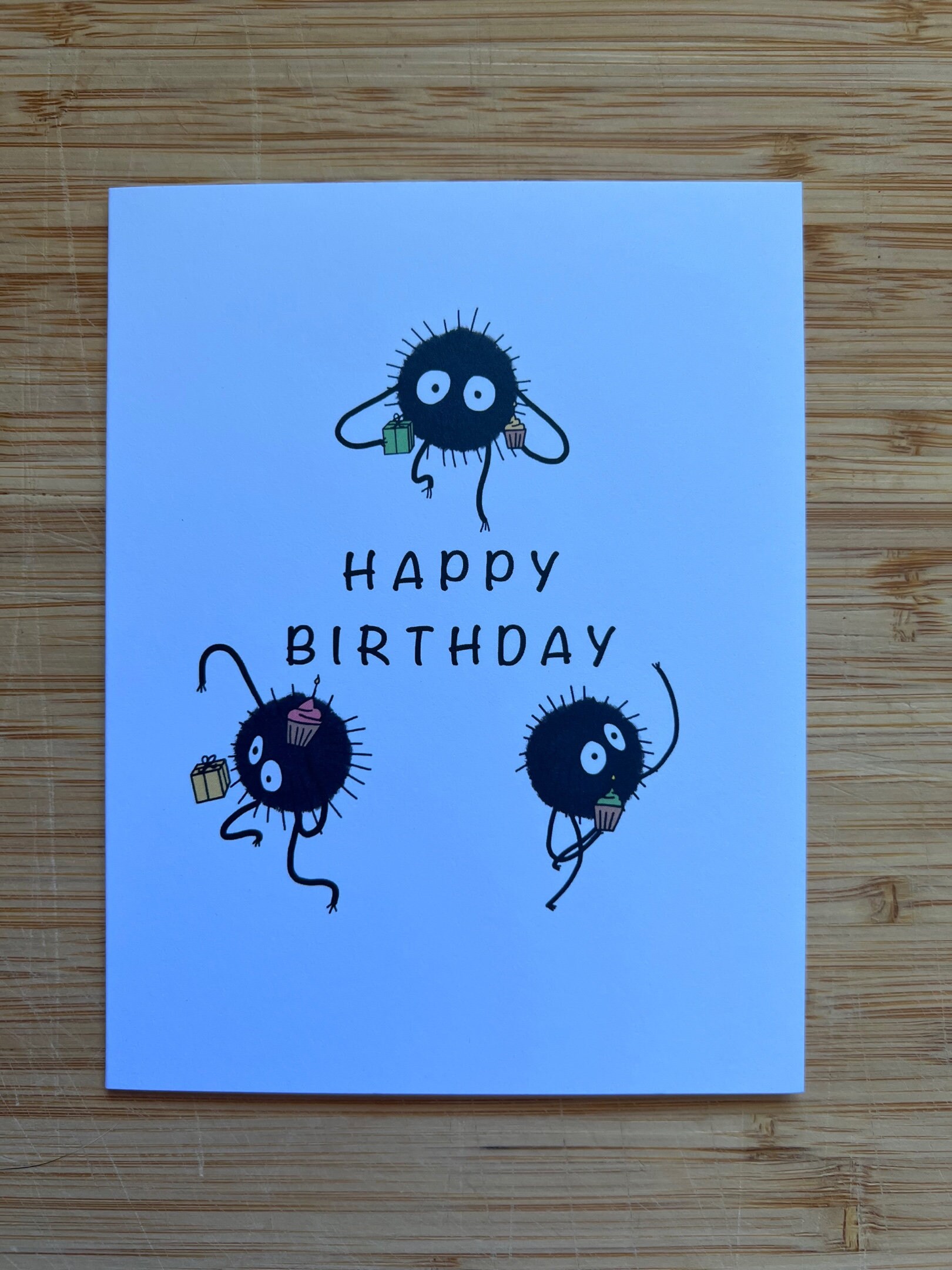 Soot Sprite Inspired Card Happy Birthday Card Studio - Etsy