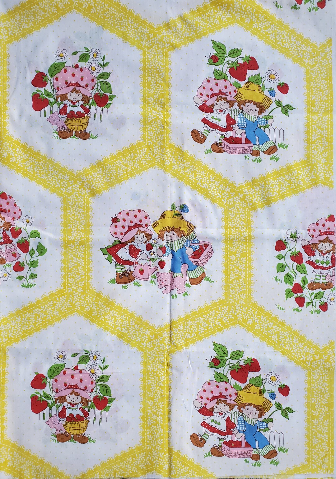 Huckleberry Pie and Strawberry Shortcake Vintage Fabric, Springs Mills ...